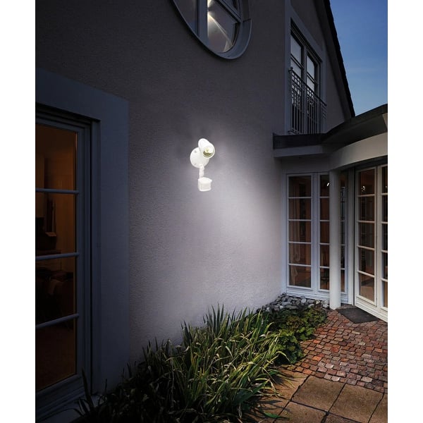 LED Outdoor Security Light 180 Degree Motion Sensor Activated , White Finish 11"H - N/A - Bed ...